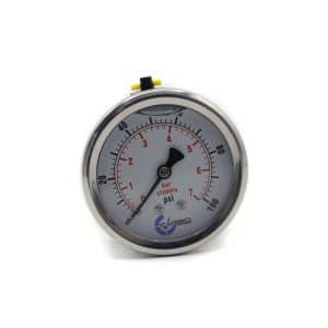 MANÓMETRO 0-100 PSI – 2 1/2″ X 1/4″NPT CARBO L25-SSB-100 C/GLICERINA MONTAJE TRASERO – ACERO ...