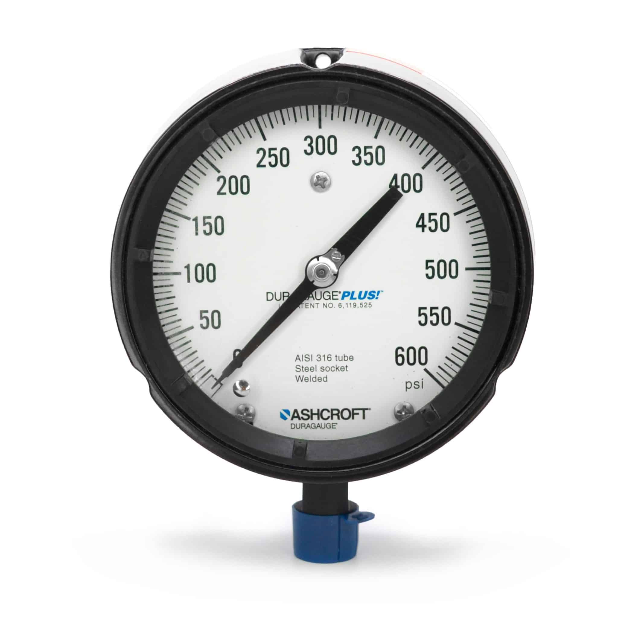 MANÓMETRO 0-600 PSI DE 4" X 1/2"NPT ASHCROFT 5-1279-R8-04L-600 ...